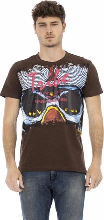 Trussardi Casual T-Shirt mit Rundhalsausschnitt - - Tops - Herren - Braun - 2XL