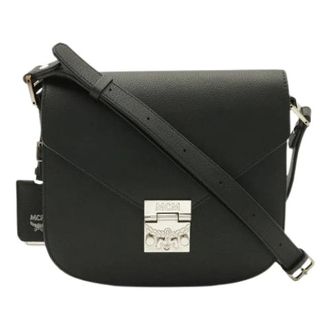 MCM Sac bandouli&egrave;re en cuir Pre-owned Patricia - Femme - Pre-owned - Noir - Taille: ONE Size
