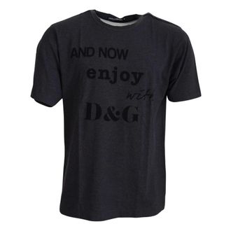 Dolce & Gabbana Homme, Tops, Noir, Taille: L T-shirt &eacute;l&eacute;gant motif gris