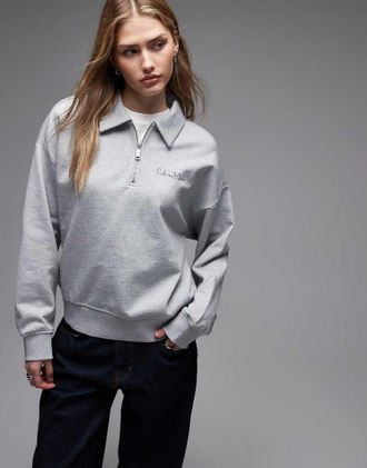 Calvin Klein Jeans Sweatshirt aus French Terry in Grau
