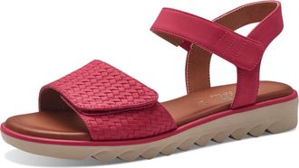 Jana Damen Sandalen flach mit Klettverschluss Vegan, Rosa (Fuxia), 38 EU