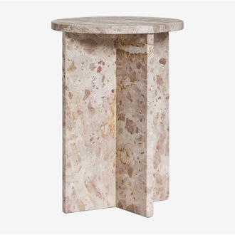 Sklum Runder Beistelltisch Ø35 cm aus Mencia-Marmor Marmor Natürliche Farben