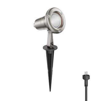 LEDs Com Gartenstrahler MUK mit Erdspie&szlig; f&uuml;r au&szlig;en, Edelstahl, 4,99W 430lm 100&deg; warm-wei&szlig;