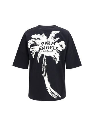 Palm Angels Logo-Embroidered Cotton T-Shirt - Black