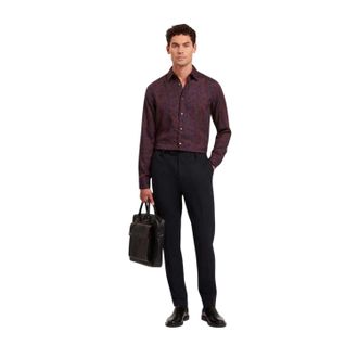 Ted Baker Hemd f&uuml;r Herren, Mit Kragen, Lang&auml;rmlig (Weinrot)
