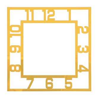 SOLUSTRE SAFIGLE Moderne Wanduhr-Aufkleber fürs Wohnzimmer - 25 x 25 cm große, Selbstklebende quadratische DIY-Uhr-Aufkleber mit arabischen Ziffern - Dekorativ