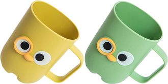 BESPORTBLE JECOMPRIS 2 St&uuml;ck Bunte Zahnputzbecher aus Robustem Kunststoff Multifunktionale Reisebecher mit Ergonomischem Griff Platzsparend f&uuml;r Bad und K&uuml;che Kin