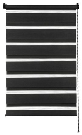 Gardinia Deco Company Duo Klemmrollo, Doppelrollo, Rollo f&uuml;r Fenster ohne Bohren, Alle Montage-Teile inklusive, Polyester, 45 x 150 cm, Schwarz