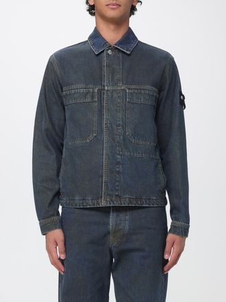 Stone Island Surchemise en denim de coton avec &eacute;cusson logo Compass