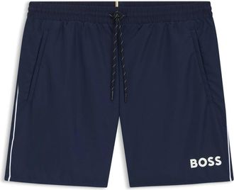 HUGO BOSS Leichte und schnelltrocknende Badeshorts mit Seitenstreifen in