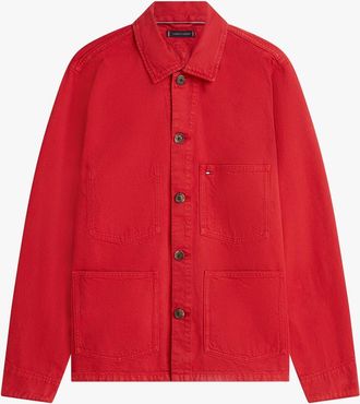 Tommy Hilfiger Veste droite &agrave; logo en coton