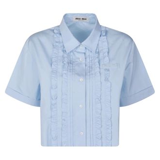 Miu Miu Damen, Blusen & Hemden, Blau, MGr&ouml;&szlig;e