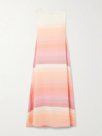 Marrakshi Life Maxikleid Aus Gestreifter Baumwolle Mit Farbverlauf - Pink
