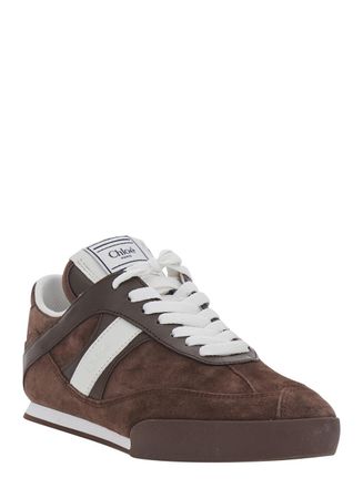 Chlo&eacute; Womens Low Top Suede Sneakers Brown Polyester Trainers
