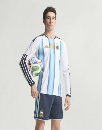 adidas adidas Performance - Argentine 26 - Maillot domicile authentique &agrave; manches longues - Blanc, bleu glacier et bleu clair