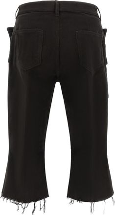 Rick Owens Mens Black Cotton Cargo Pants