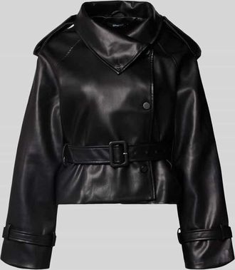 Gina Tricot Jacke in Leder-Optik mit G&uuml;rtel