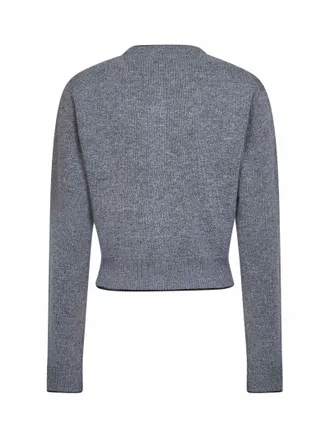 Chlo&eacute; Womens Cardigan Wool-Cashmere Grey Cardigans Sweater