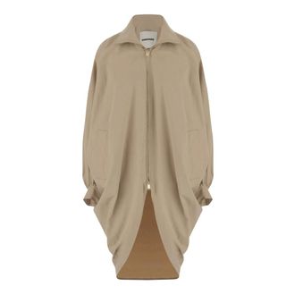 Darkpark Darkpark, Femme, Vestes, Beige, Taille: 38 FR Veste en coton et lyocell avec ourlet arrondi