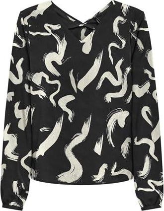 Only Onlnova Life Elite L/S Mallory AOP Top pour Femme, Noir/AOP : 587 Yoko, S
