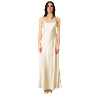 D.exterior Abito new satin wash - Femme - Robes - Blanc - Taille: 38 FR