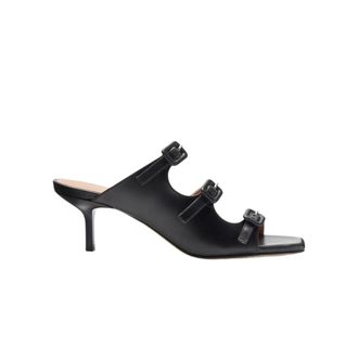 Scarosso Femme, Chaussures, Noir, Taille: 37 EU Sandales mules &agrave; design carr&eacute;