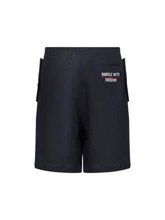 Holy Caftan Mens Bermuda Shorts Forever Dolphin Blue Linen