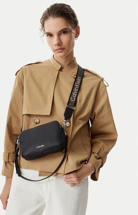 Calvin Klein Handtasche Webbing 2X Strap Camera Bag LV04F3656G Schwarz