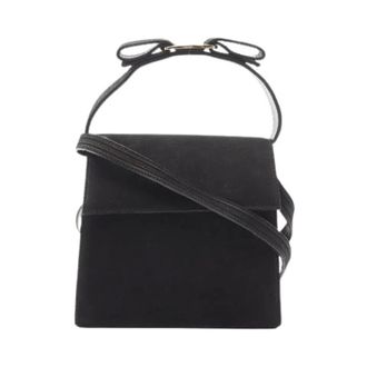 Ferragamo Pre-owned Vara Ribbon Suede 2way Handbag - Femme - Pre-owned - Noir - Taille: ONE Size