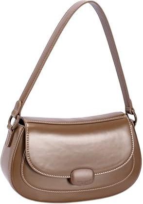 David Jones Paris - Sac &agrave; main Femme Ville - Sac port&eacute; travers Similicuir lisse - Taille Petite - Chic El&eacute;gant Soir&eacute;e (Cocoa Brown)