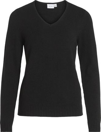 Vila Clothes Damen Pullover VIRIL L/S V - Neck Knit TOP - NOOS 14042769, Einfarbig, Gr. 34 (Herstellergr&ouml;&szlig;e: XS), Schwarz (Black)