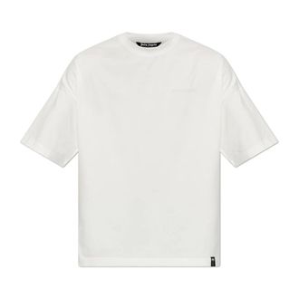 Palm Angels Baumwoll-T-Shirt mit Logo - - Tops - Herren - Wei&szlig; - M