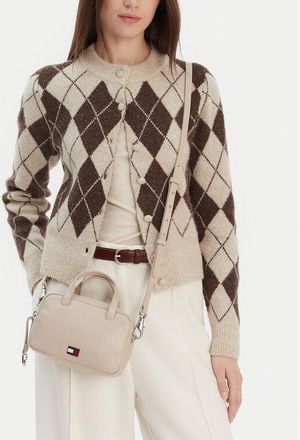 Tommy Jeans Handtasche Tjw City Trunk Crossover AW0AW18084 Creme