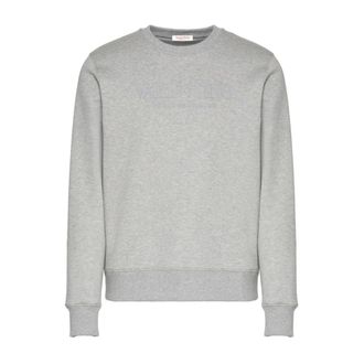 Valentino Grauer Sweatshirt Rundhalsausschnitt Logo-Detail - - Sweatshirts & Hoodies - Herren - Grau - 2XL