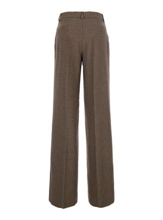P.A.R.O.S.H. Womens Blazer Check Brown Viscose Trousers