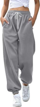 Generic Shffuw Pantalon Femme de Jogging, Large Jogging Pantalons, Coton Confortable Casual Ample Sport Baggy Femme, Running Fitness Training &Eacute;lastique Taille