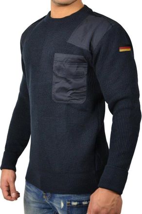 Normani Strickpullover Herren BW-Pullover D&ouml;rentrup Bundeswehr Pullover Strickpullover aus Schurwolle mit Deutschlandfahne