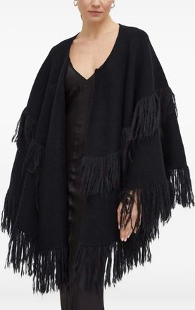 By Malene Birger cape à franges - Noir