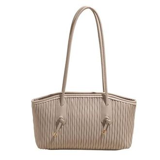 Generic Sac fourre-tout tendance en cuir synth&eacute;tique pliss&eacute; sous les bras avec sangle r&eacute;glable pour femme, travail, shopping, voyage, quotidien, gris, 11.42*3