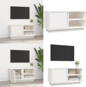 vidaXL Vidaxl - TV-Schrank Wei&szlig; 80x35x40,5 cm Massivholz Kiefer - tv Schrank - Holzm&ouml;bel - Kiefernholz M&ouml;bel - Wei&szlig;es tv Board - Dekorationsschrank - Home &