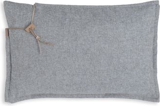 Knit Factory Imre Kissen - Modernes Dekokissen mit feinmaschigen Strickmotiv - Kissenh&uuml;lle mit Kissenf&uuml;llung - Rechteckige Sofakissen - 60x40 - Grau