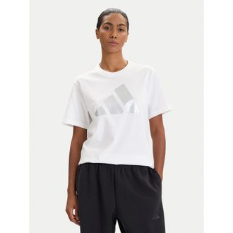adidas T-Shirt Holiday Metallic Graphic JM4427 Weiß Regular Fit
