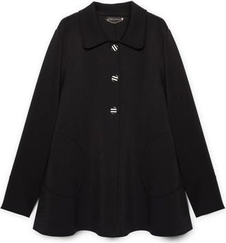 Fiorella Rubino Femme, Vestes, Noir, Taille: 42 FR Veste Scuba avec Boutons D&eacute;coratifs