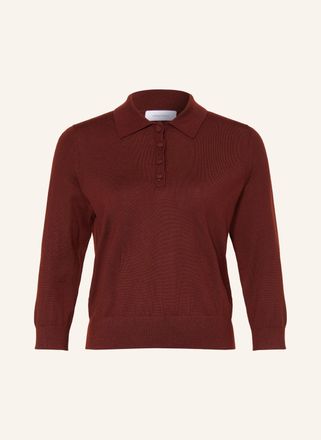 Darling Harbour Darling Harbour Strick-Poloshirt Mit 3/4-Arm braun