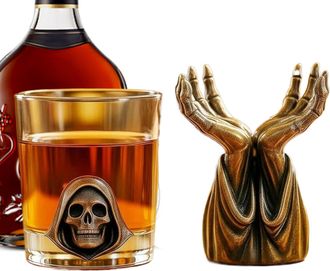 Generic Weinregal, Whiskybecher, Gothic, Skelett-Handaufbewahrung, Alkoholhalter, f&uuml;r K&uuml;che, Esszimmer, Arbeitsplatte, Schrank, Sideboard, Bourbon, Whiskey, L