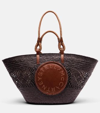 Stella McCartney Cabas Large en raphia &agrave; logo