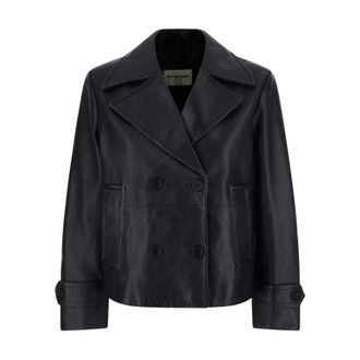 Roy Rogers Peacoat aus Kunstleder mit Reverskragen - - Jackets - Damen - Schwarzk - 2XS