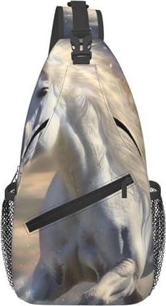 Generic Sac &agrave; bandouli&egrave;re pour homme - Pour la course &agrave; pied - Motif cheval blanc