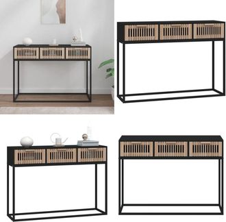 vidaXL Table console noir 105x30x75 cm bois ding&eacute;nierie et fer - Table Basse - Meuble Entr&eacute;e - Table Console - Design Scandinave - Table Dappoint - Home &