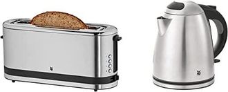 WMF Küchenminis Toaster Langschlitz mit Brötchenaufsatz, 2 Scheiben, XXL, 7 Bräunungsstufen, 9 W & Stelio Wasserkocher Edelstahl 1,2l, elektrischer Wasser